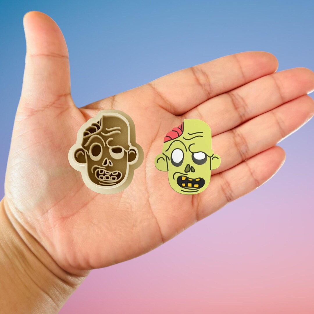 Zombie Head Clay Cutter: Halloween Polymer Clay Tool - Etsy