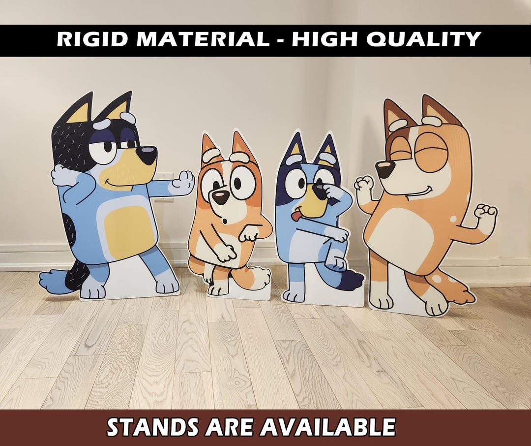 Party Decor Standee Yard Sign Centerpiece Bluey Topper Lawn Sign Bluey ...