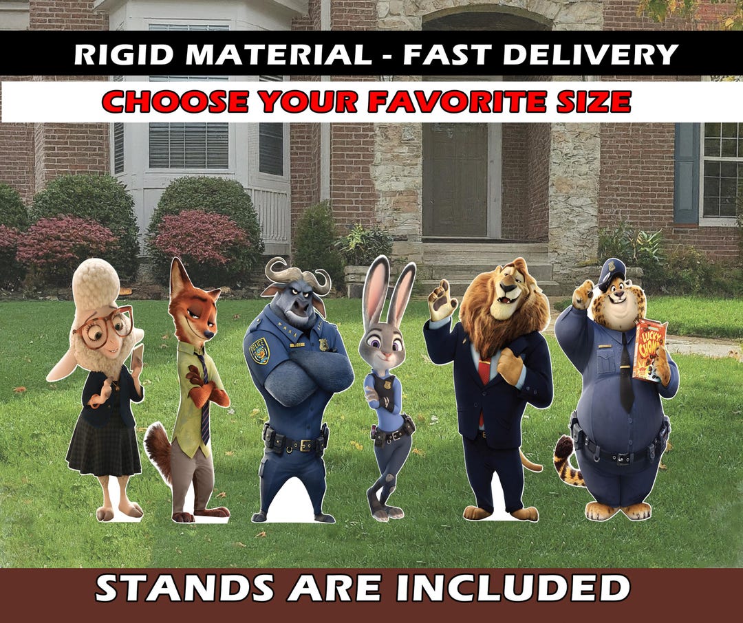 Zootopia Birthday Decoration Party Decor Standee Yard Sign Centerpiece ...