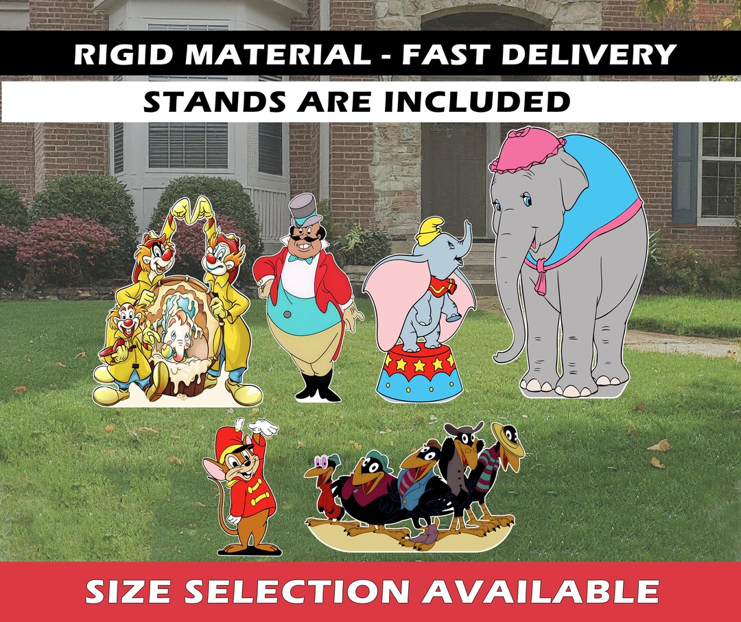 BABY SHOWER BIRTHDAY Dumbo Birthday Decoration Party Decor Standee Yard ...