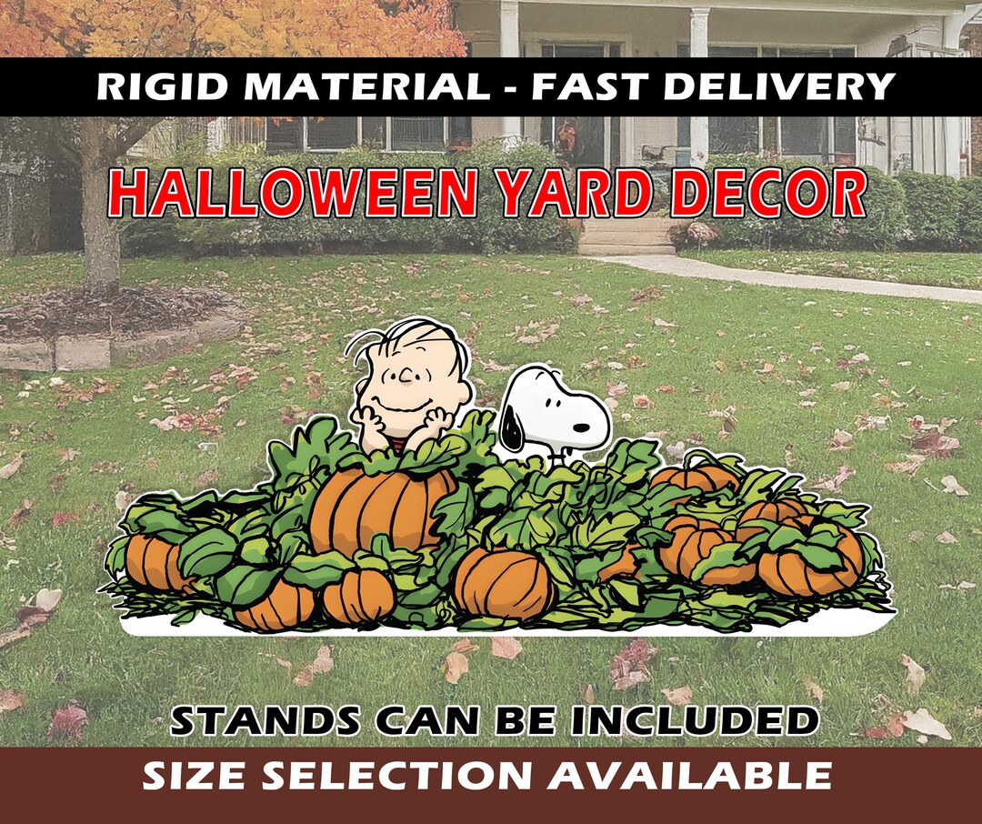 Big Decor CHARLIE BROWN HALLOWEEN Decoration Lawn Sign Outdoor Peanuts ...