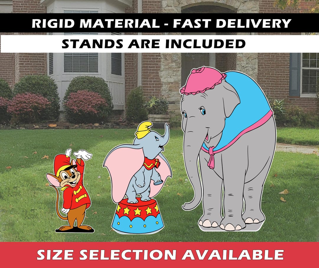 DUMBO Birthday Decoration Party Decor Standee Yard Sign Centerpiece ...