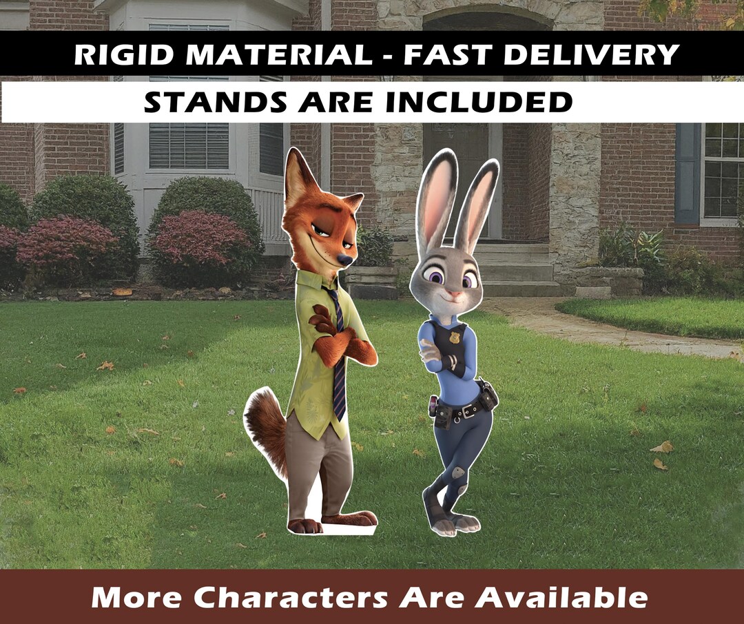 Zootopia Birthday Decoration Party Decor Standee Yard Sign Centerpiece ...