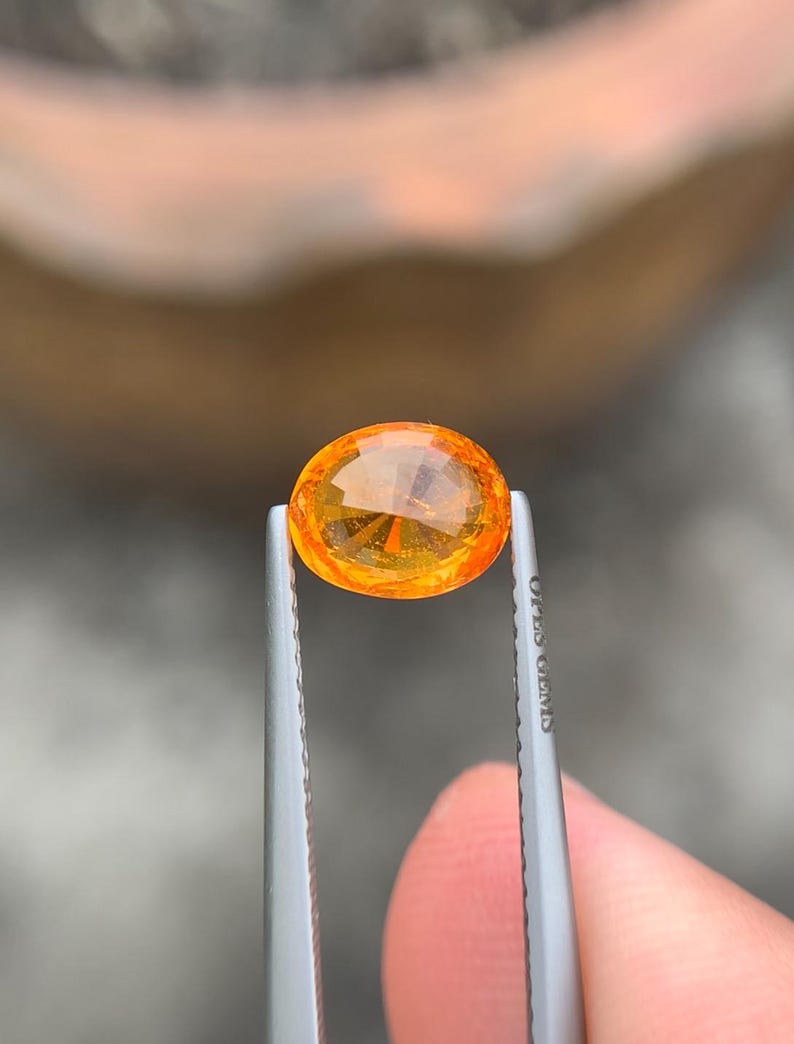 Granate espesartina naranja mandarina eléctrica natural de 2,00 ...