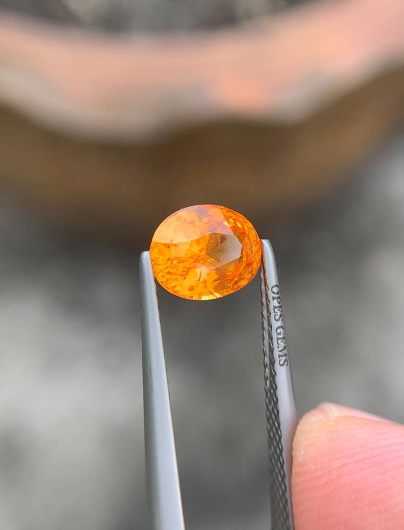 Granate espesartina naranja mandarina eléctrica natural de 2,00 ...