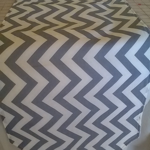 Gray Chevron Table Runner - Etsy