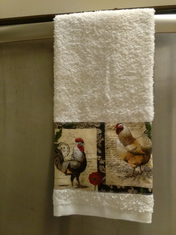 Towel Hand Decorative Handmade Roosters Chickens Farm - Etsy