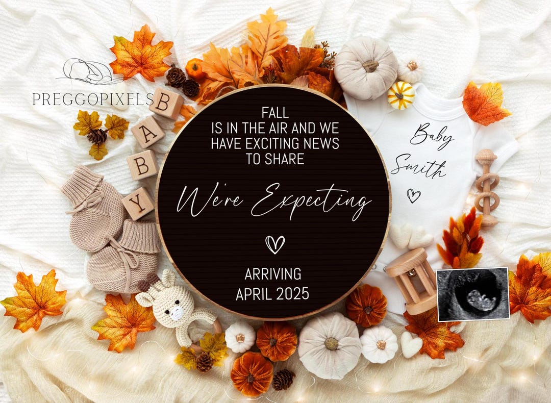 Fall Pregnancy Announcement, Gender Neutral Baby Announcement ...