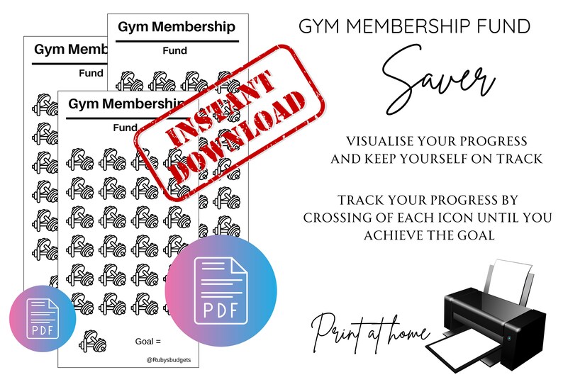 Gym Membership PDF Saver - Etsy