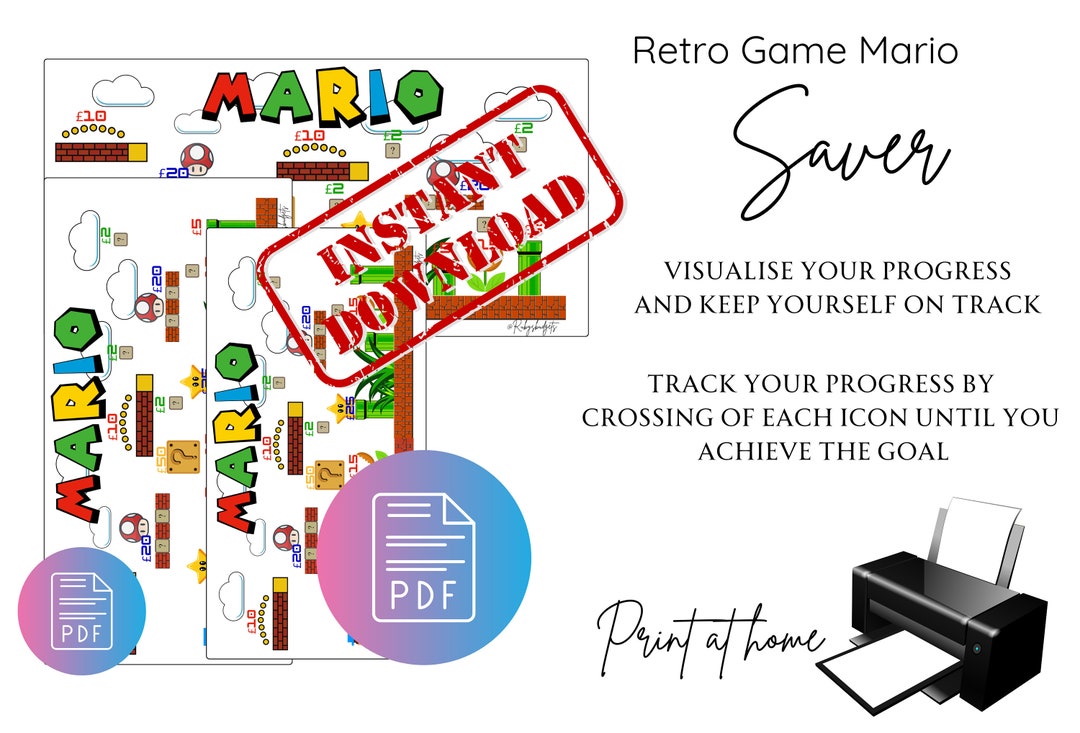 Retro Game ‘mario’ PDF Tracker - Etsy