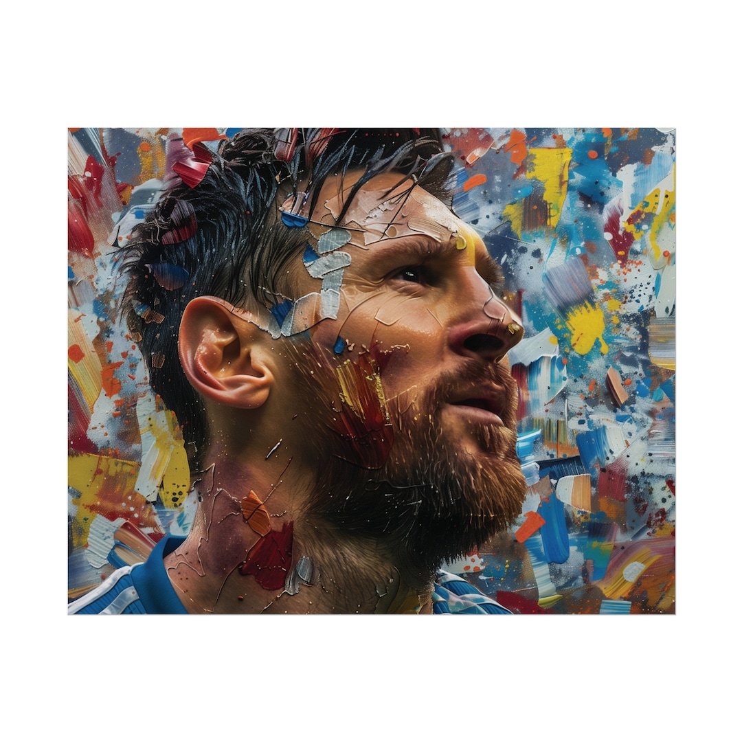 Lionel Messi Art Print Vibrant Abstract Portrait, Messi Wall Decor ...