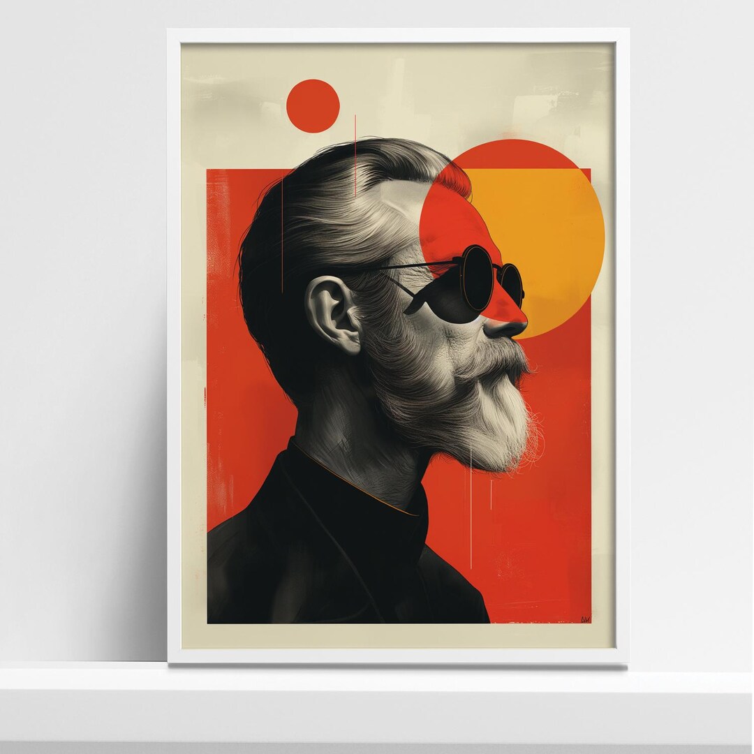 Bauhaus Style Portrait Poster – Abstract Art Print With Bold Colors ...