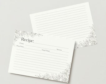 Baking/cooking Recipe Card Template, Bridal Shower Recipe Insert ...