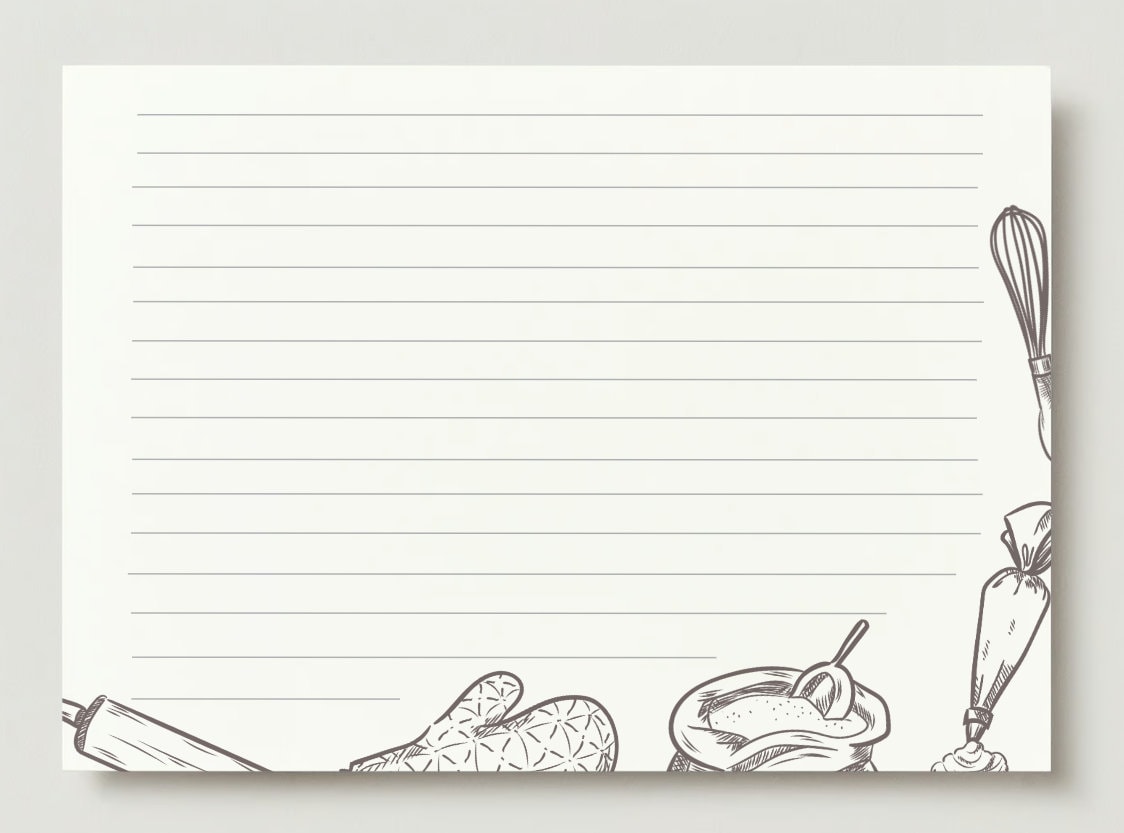 Baking/cooking Recipe Card Template, Bridal Shower Recipe Insert ...