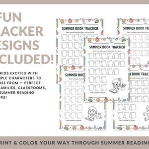 Summer Reading Challenge Printable Bundle | Kids Book Tracker PDF ...