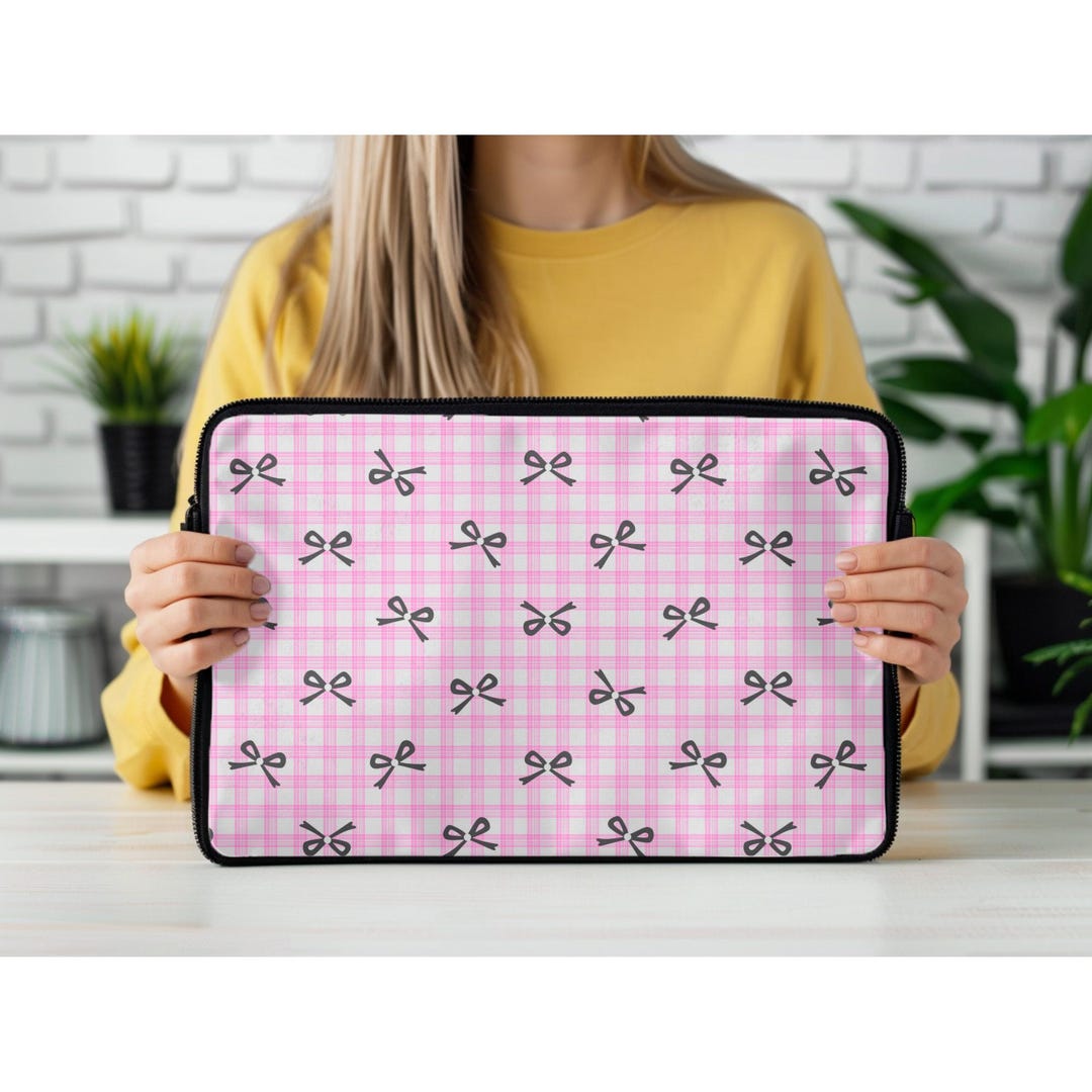 Pink Plaid Laptop Sleeve: Coquette Balletcore MacBook Case - Etsy