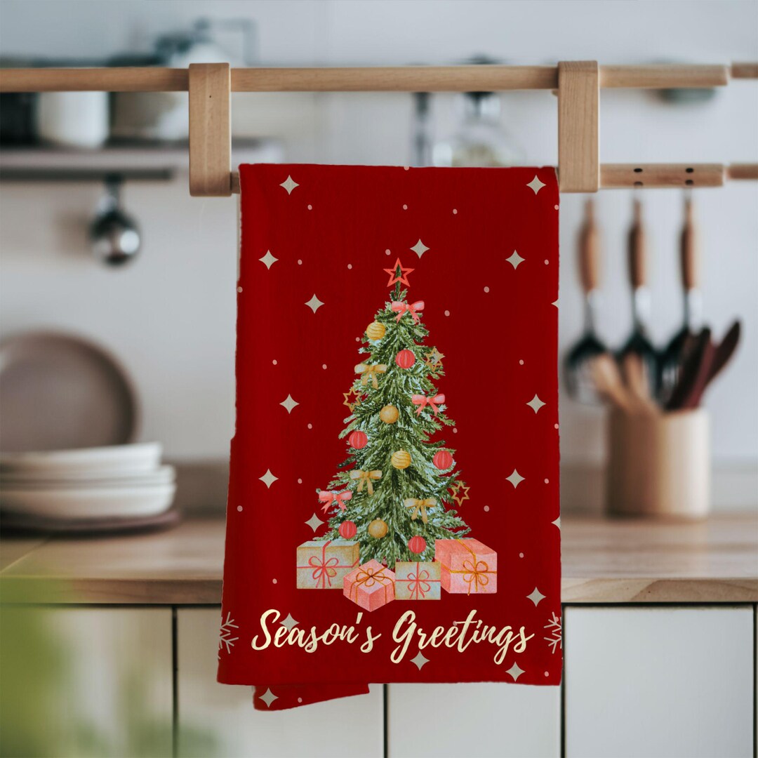 Christmas Tree Hand Towel Adds Holiday Charm to Your Kitchen or ...