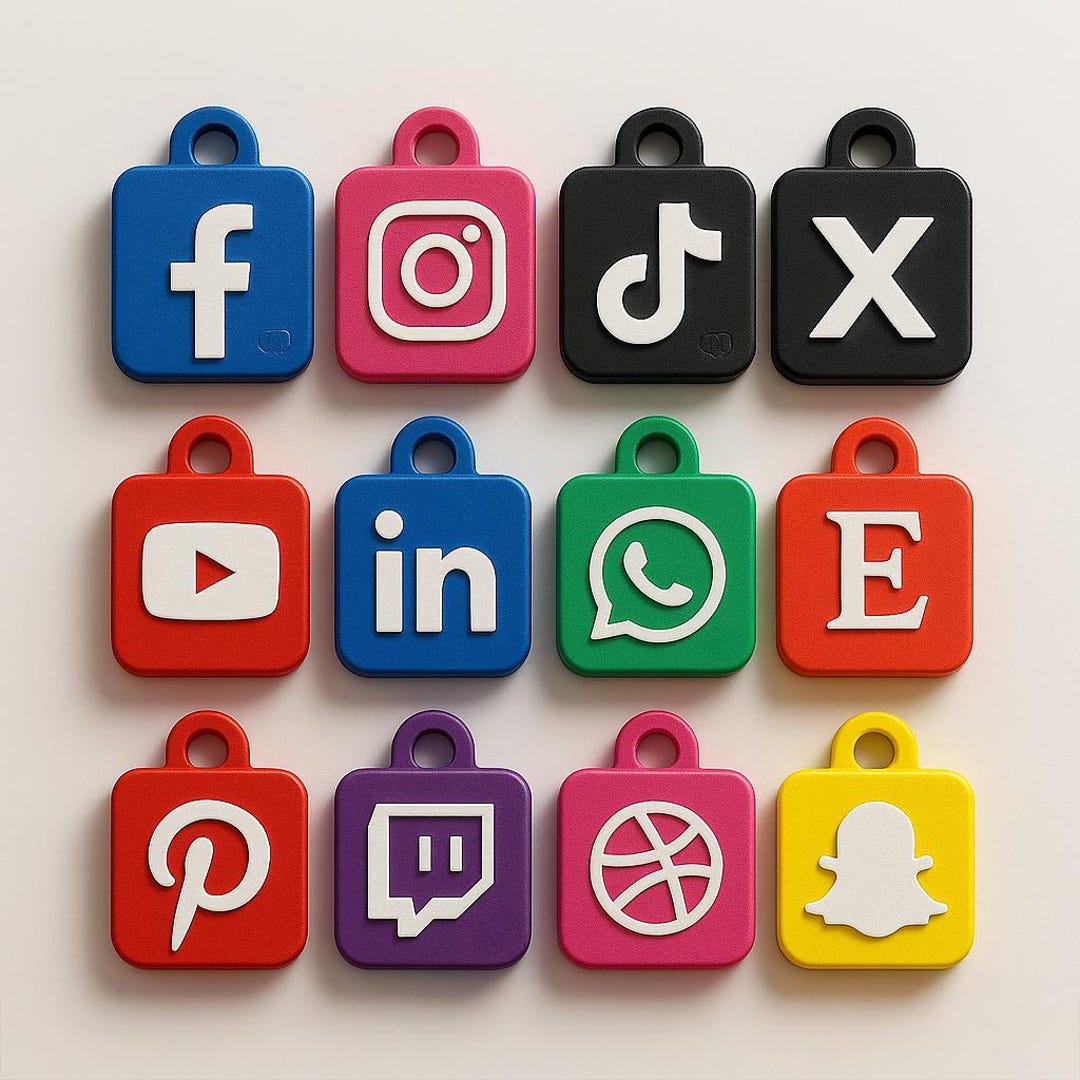 NFC Social Media Keyring – 3D Printed Custom Tag With NFC Chip | Tap to Share Link | Instagram ...
