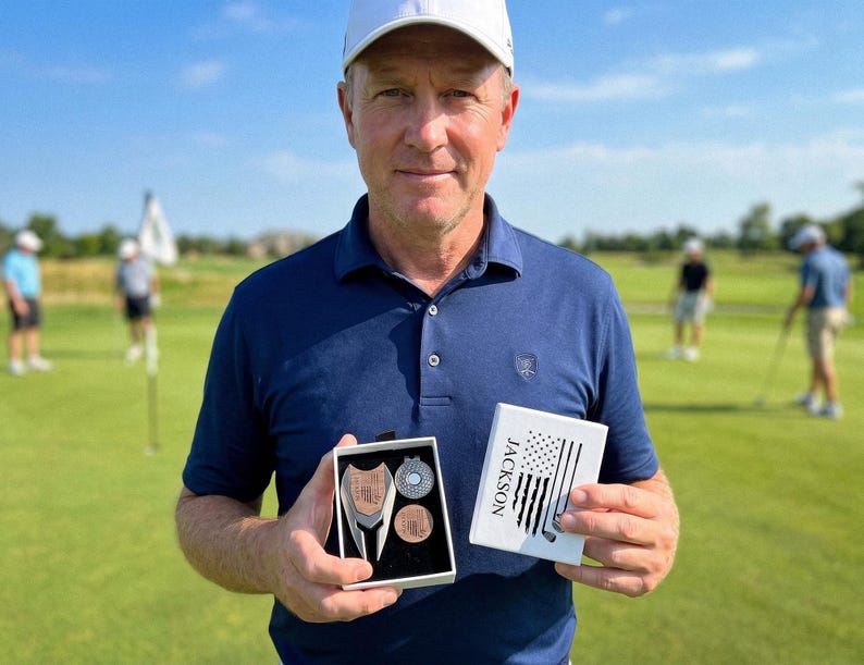 Personalized Golf Ball Marker Set: Engraved Divot Tool, Groomsmen Gift ...