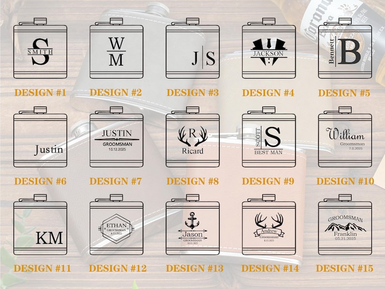 Custom Engraved Leather Flask, Personalized Groomsmen Gift - Etsy