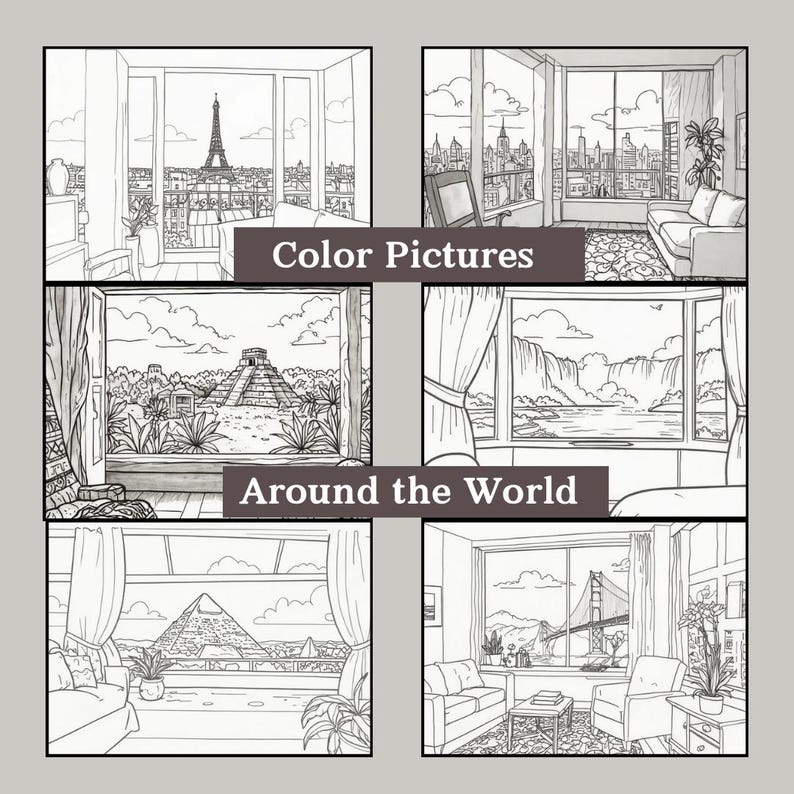 Coloring Pages Around the World - Etsy