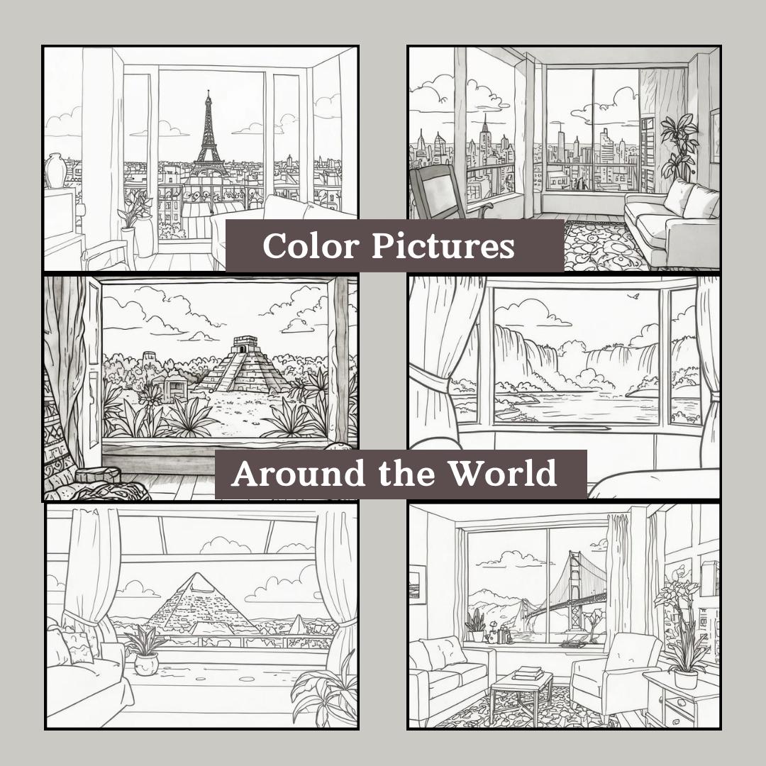 Coloring Pages Around the World - Etsy