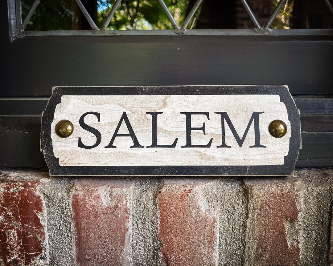Custom Text Salem Town Solid Wood and Paint Street Sign, Font, Hand ...