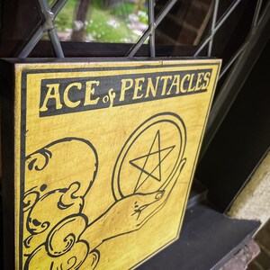 Tarot Ace Pentacle, Wand, Sword, Cups, Solid Wood and Paint, Hand ...