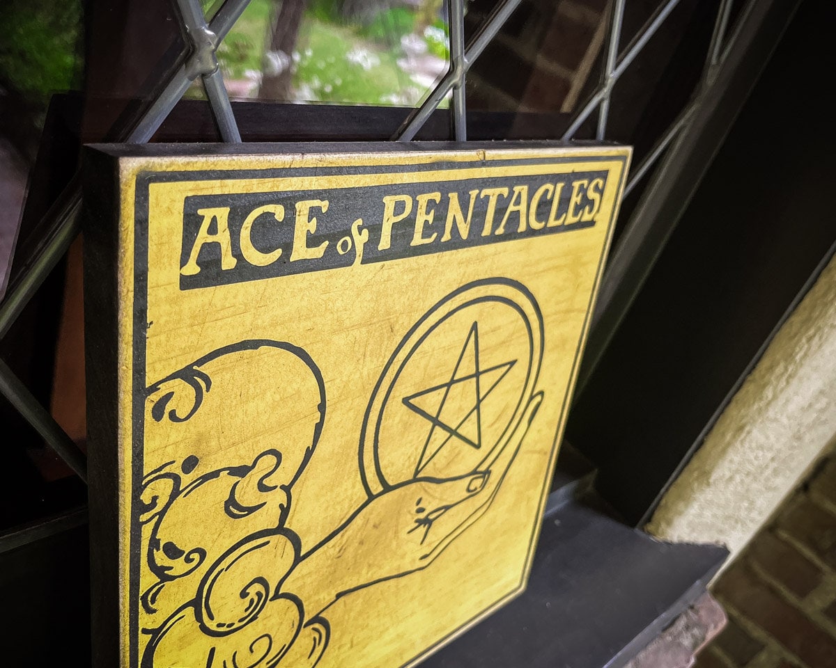Tarot Ace Pentacle, Wand, Sword, Cups, Solid Wood and Paint, Hand ...