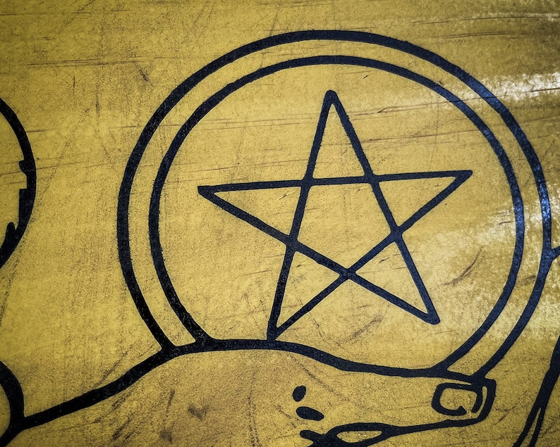 Tarot Ace Pentacle, Wand, Sword, Cups, Solid Wood and Paint, Hand ...