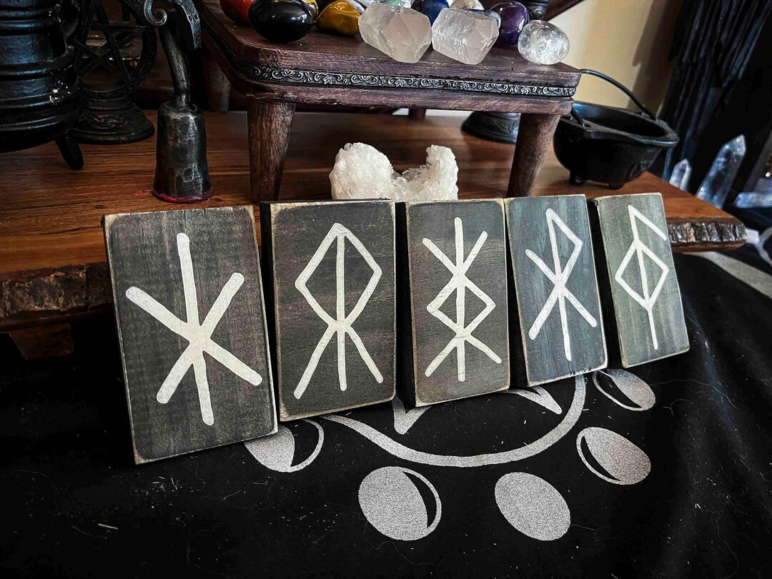 Large Wooden Runes, Solid Wood and Paint, Great Decor, Strength ...