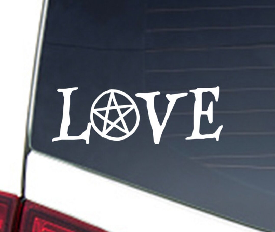 Pentacle Love, Vinyl Car Decal Pride Sticker, Pagan, Witch, Wicca ...