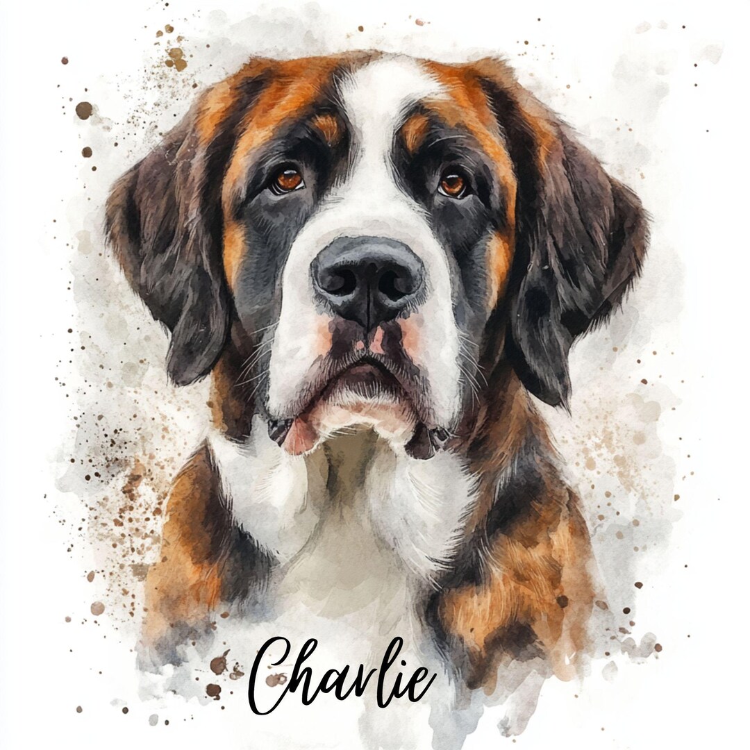 Dog Art Print, Watercolor Dog, Custom Dog Name, Dog Breed Art, Pet ...