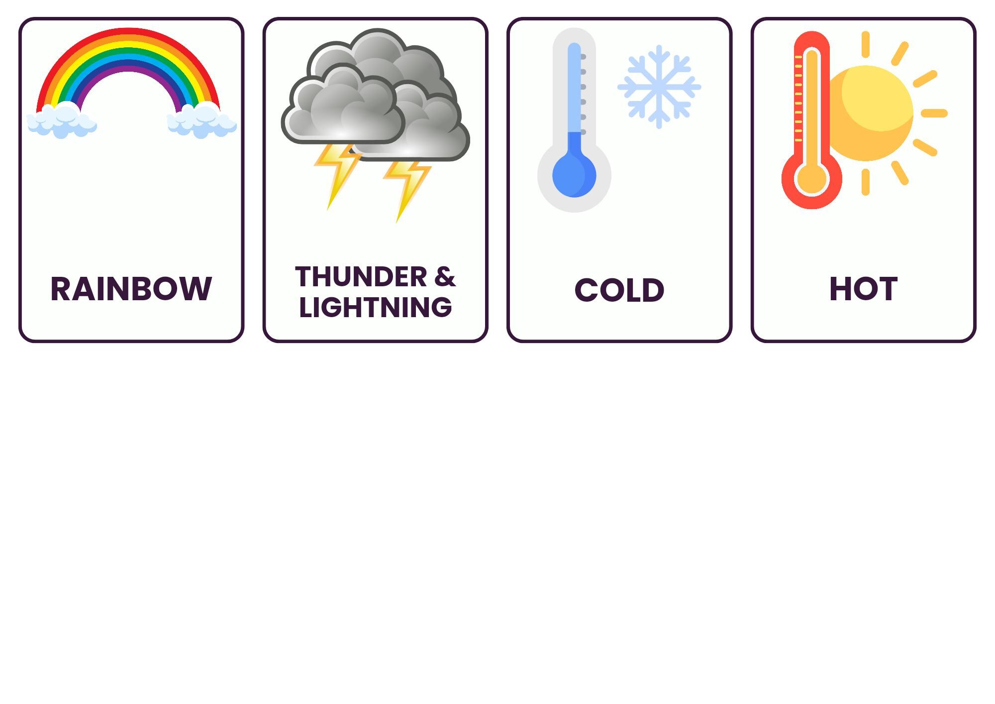 Weather Flashcards, Preschool, School, Early Learning, Education. - Etsy