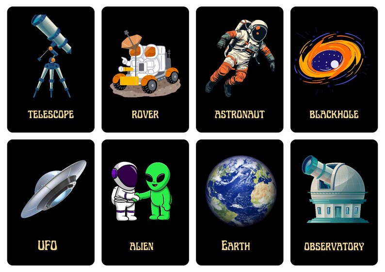 Space Flashcards, Early Education, Learning, School. - Etsy