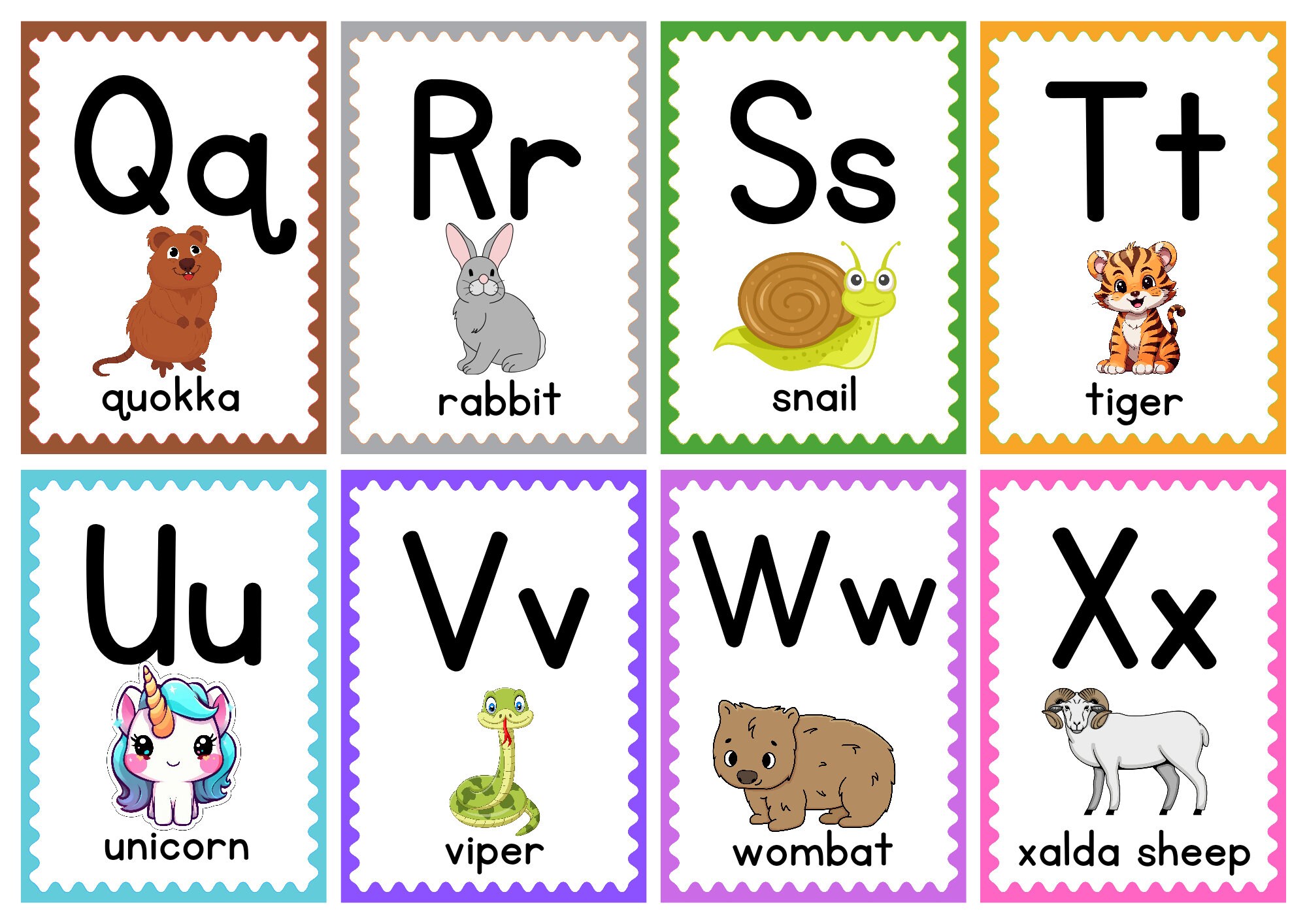 Animal Alphabet Letter Flashcards - Etsy