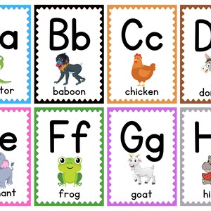 Animal Alphabet Letter Flashcards - Etsy