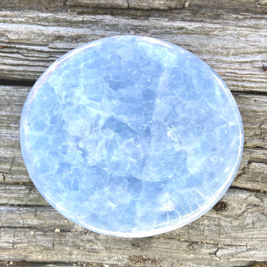 Blue Calcite Polished Stone: Madagascar Free Form Gallat - Etsy