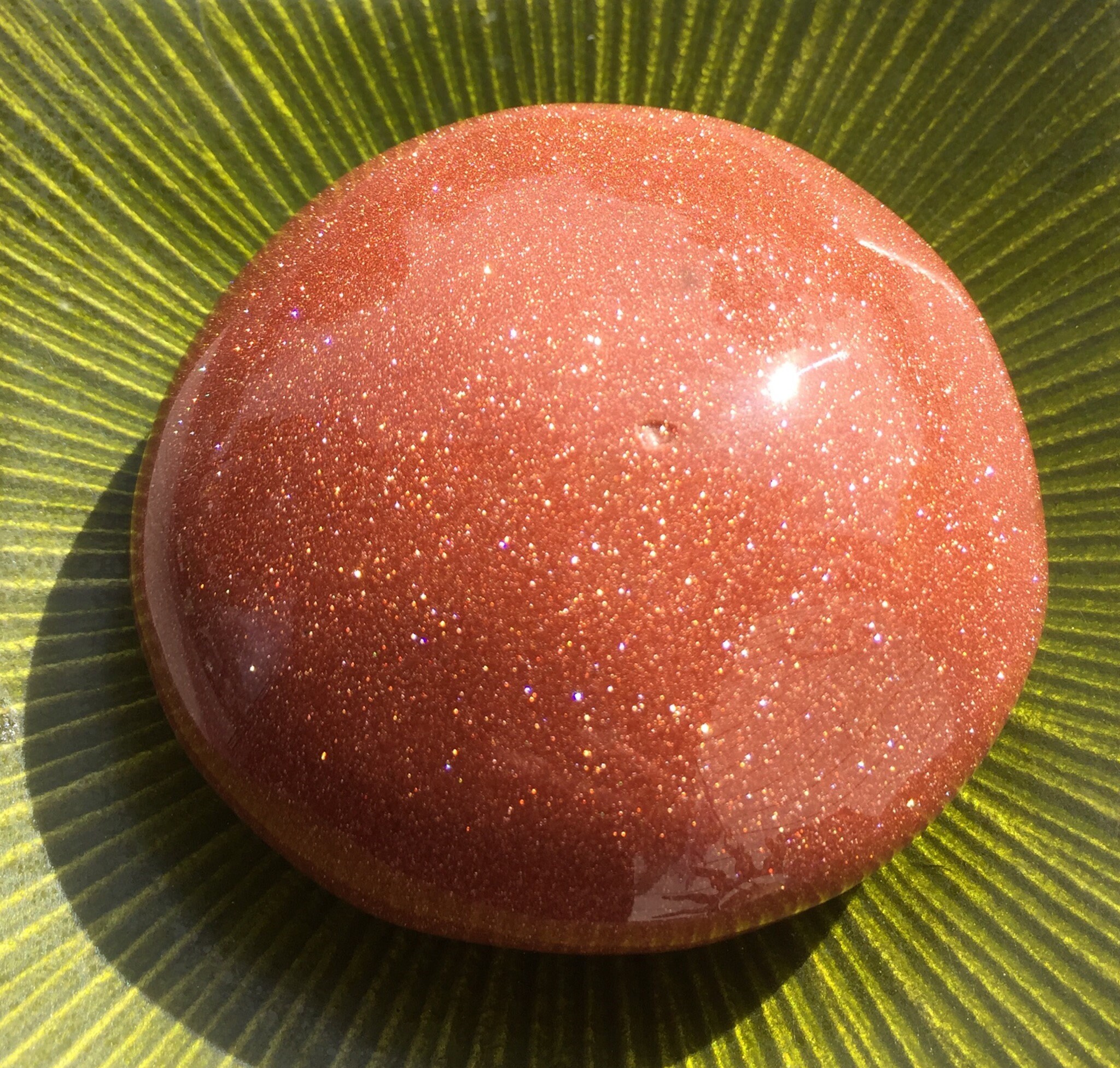 Red Goldstone Mineral Crystal Freeform Stone Orange Sparkle | Etsy