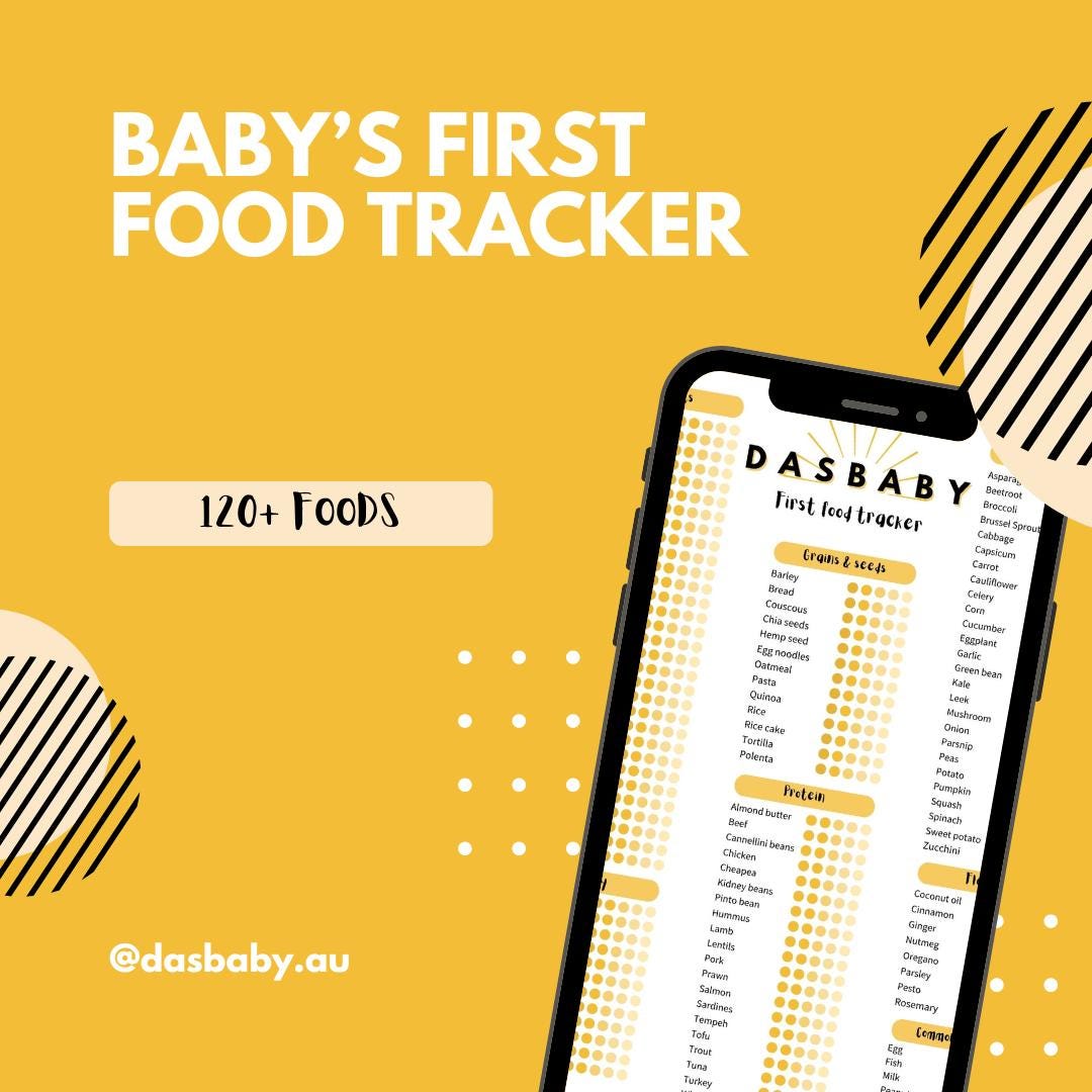 Baby's First Food Tracker Printable, Baby Food Purees, Baby-led Weaning ...