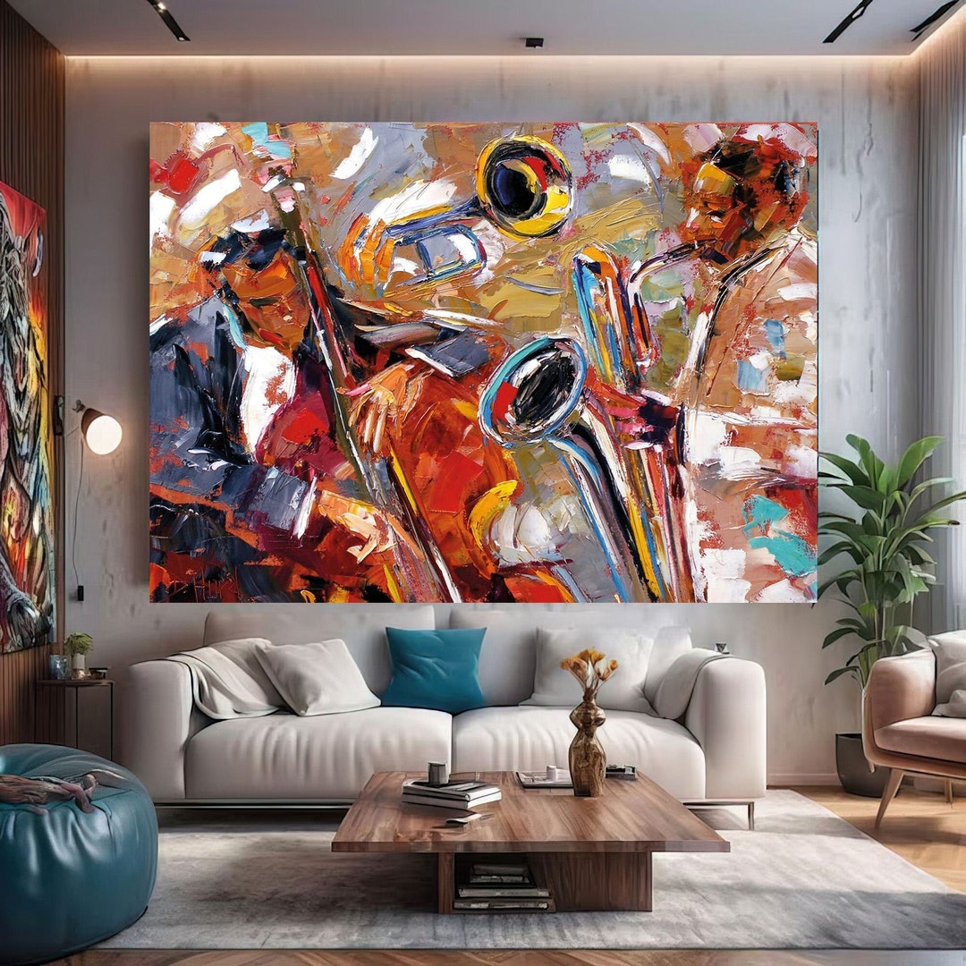 Abstract Jazz Art, Jazz Painting, Music Canvas Wall Art Print - Etsy UK