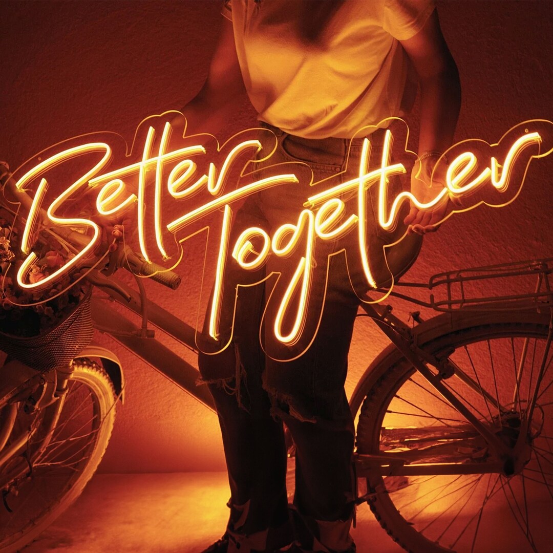 Personalized Better Together Neon Sign, Better Together Backdrop Sign ...