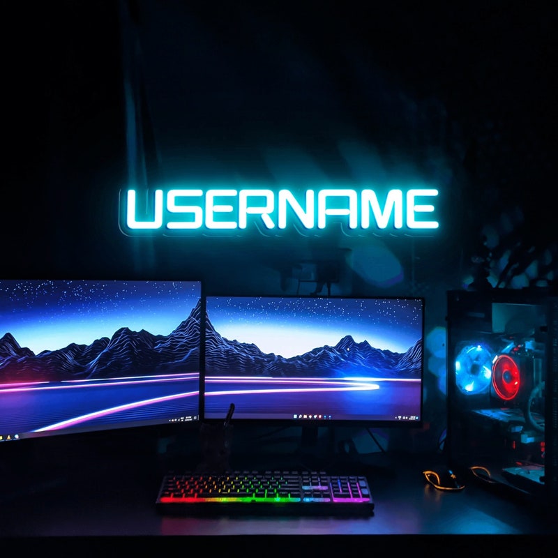Gamer Tag Neon Sign Desk - Etsy