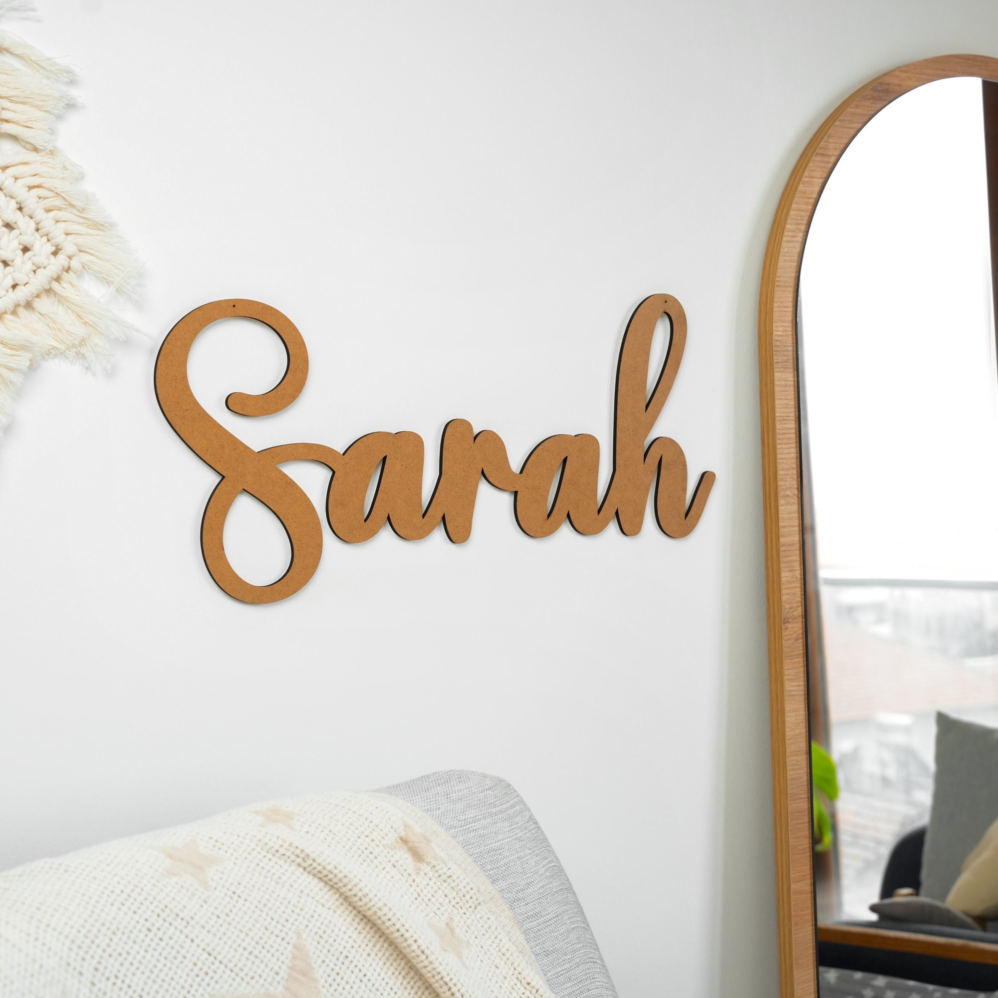 Custom Wooden Name Sign, Baby Nursery Decor, Macrame Wall Hanging - Etsy
