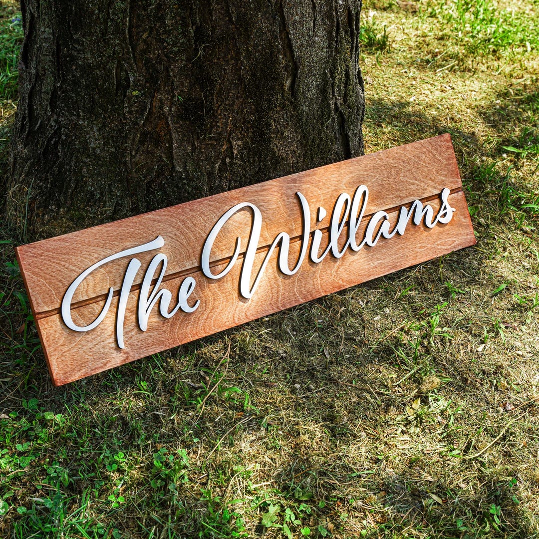 Personalized Wooden Family Name Sign, Custom Established Signs ...