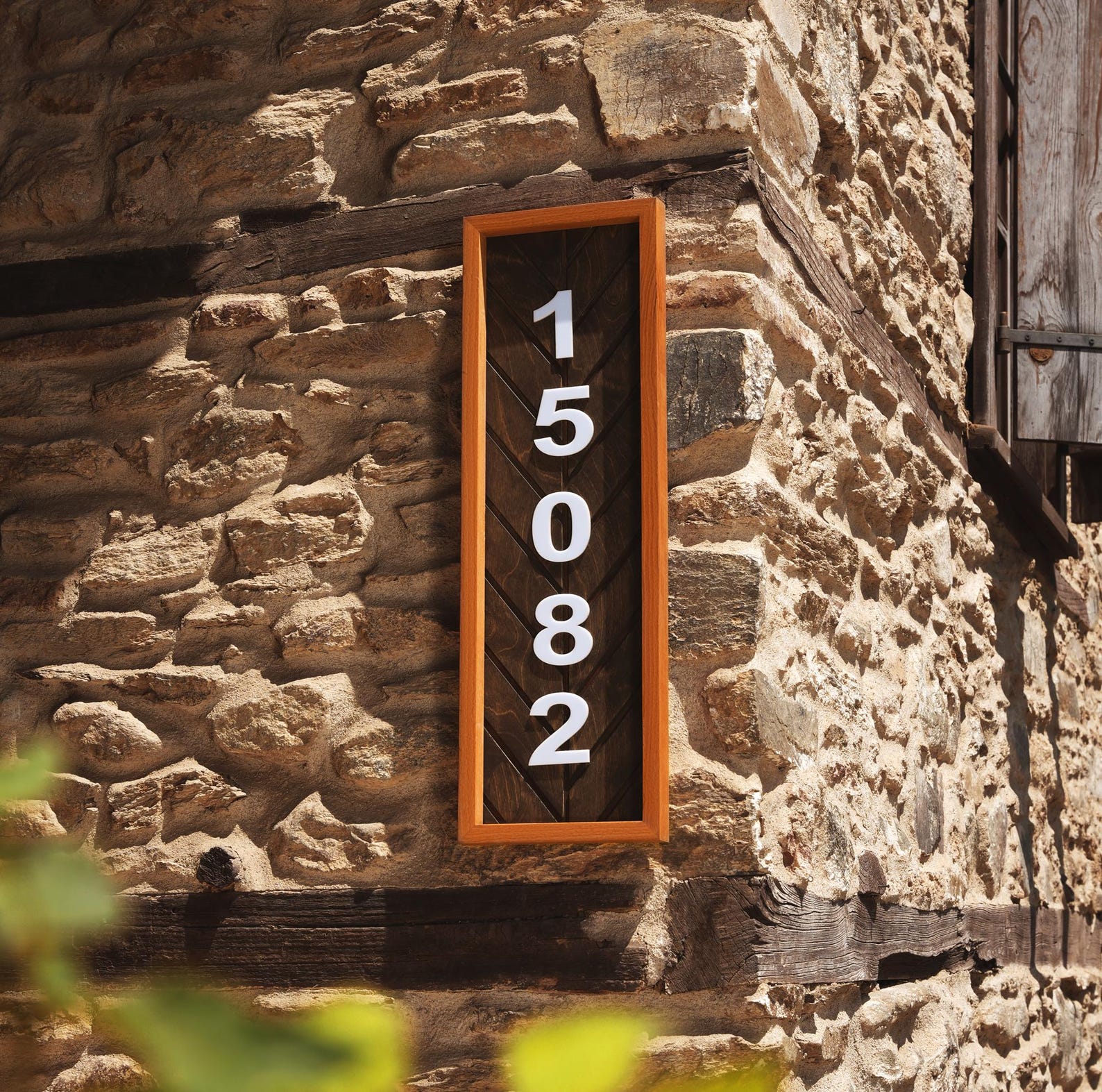 Fairview Vertical House Number Sign, Custom Herringbone Adress Plaque ...