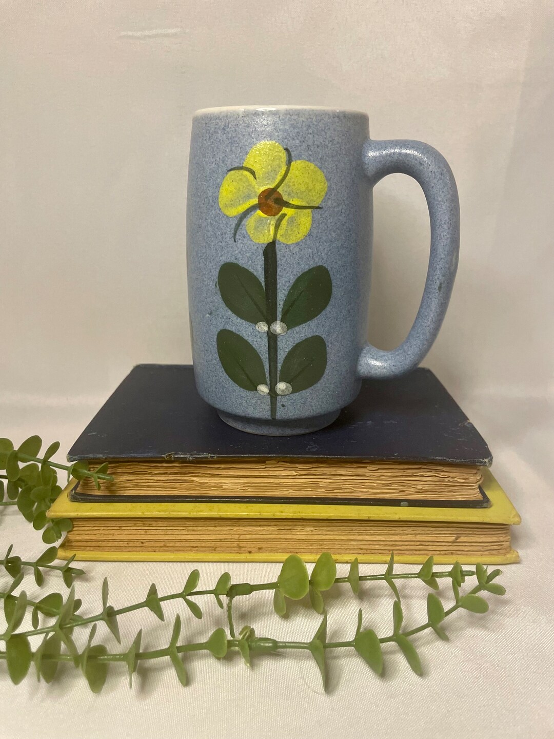 Hand Painted Ceramic Tall Mug ~ Vintage, 70’s, Coffee Mug, Hot Beverage ...