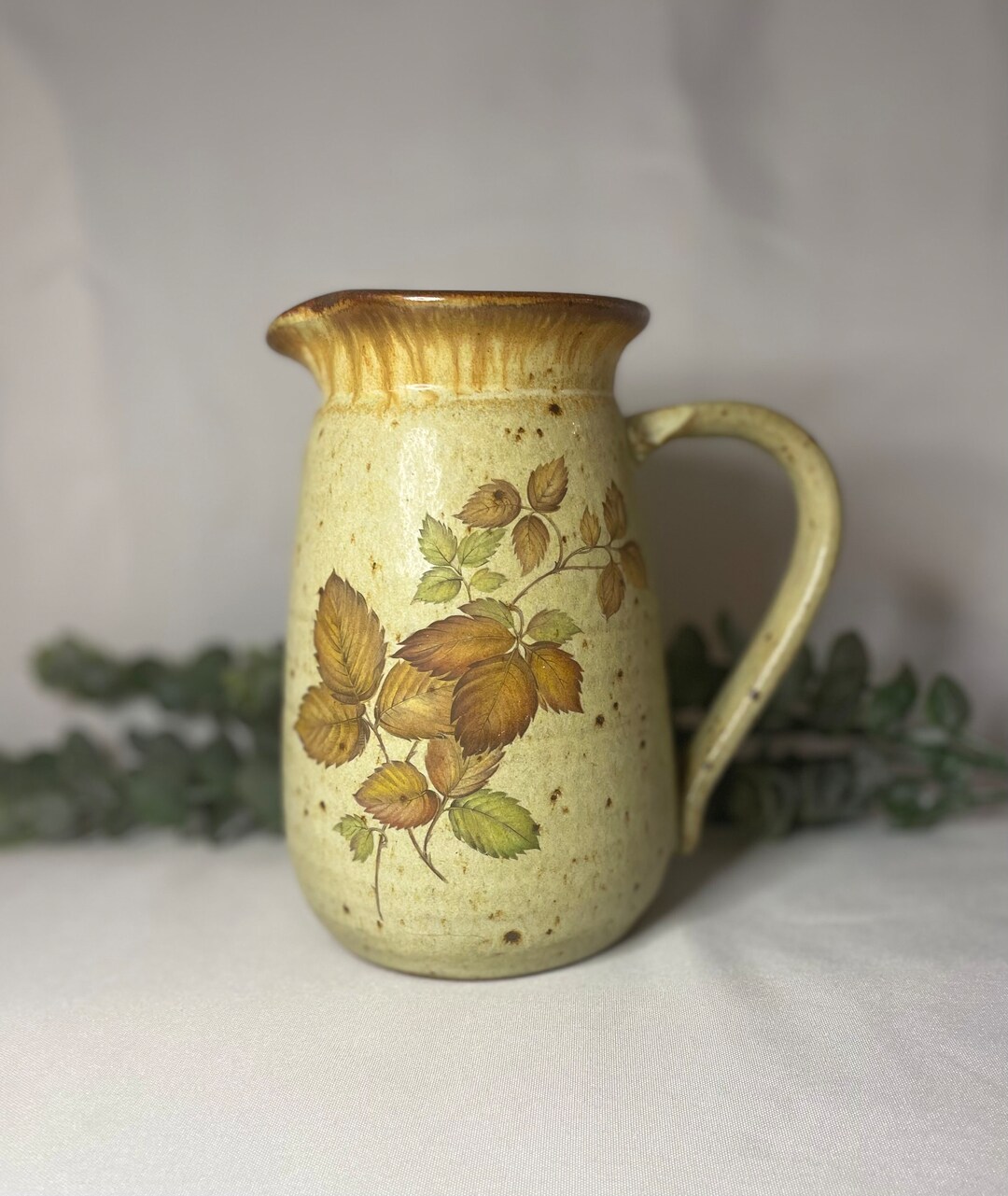 Vintage O'keefe California Pottery Pitcher: Floral Stoneware Beverage ...