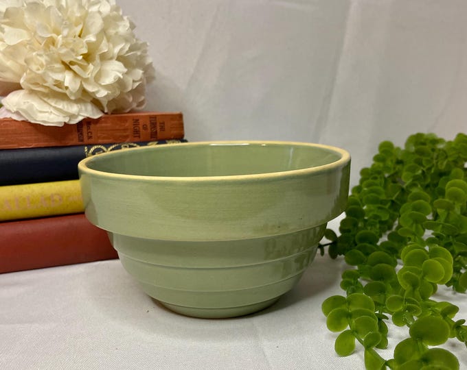 Vintage Yellow Ware Over and Back Blue Green Mixing Bowl, 6” ~ Yellow ...
