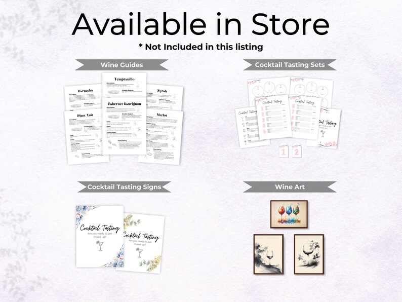 Cocktail Tasting Tips, Cheatsheet, Guide, Poster, Sign, Printable ...